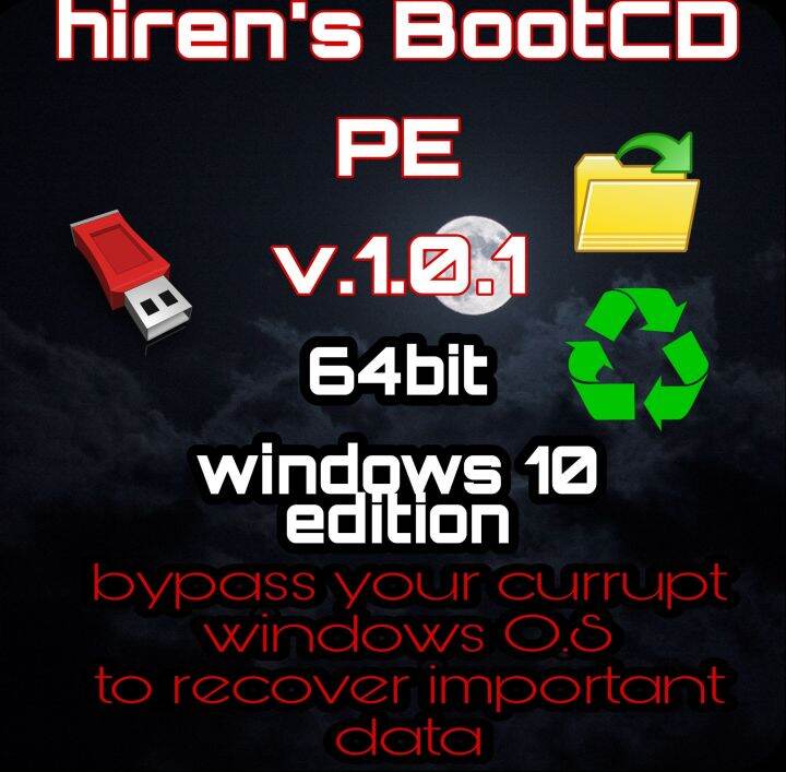 hiren's bootCD PE v.1.0.1 recovery tools repair usb bootable recover ...