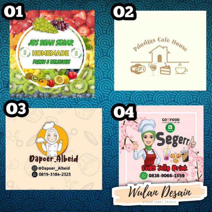 jasa desain dan cetak sticker label khusus salad buah 1 lembar muat ...
