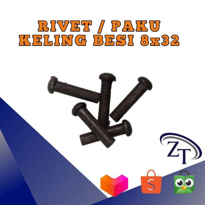 Rivet Paku Keling Besi Diameter 8mm panjang 32mm | Lazada Indonesia