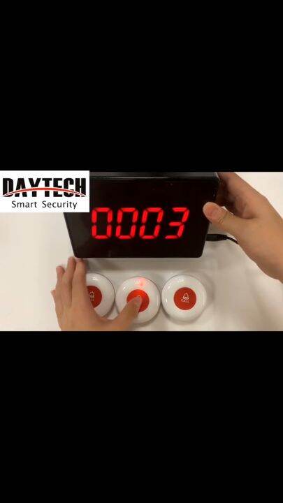 Daytech เครื่องเรียกคิว เครื่องเรียกพนักงาน เพจเจอร์เรียกคิว ปุ่มเรียกพนักงาน สำหรับร้านอาหาร P4 ...