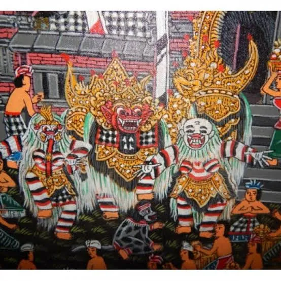 Lukisan cetak barongan bali, poster cetak barongan bali, hiasan dinding ...