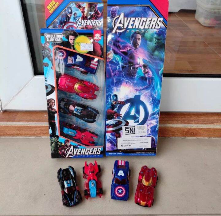 MAINAN KOLEKSI MINIATUR DIECAST ISI 4 PCS SUPERHERO BAHAN METAL ...