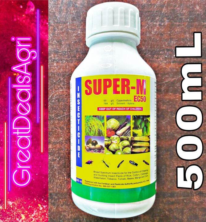 SUPER-M EC50 CYPERMETHRIN INSECTICIDE LIKE CYMBUSH (500mL) PLANTCARE ...