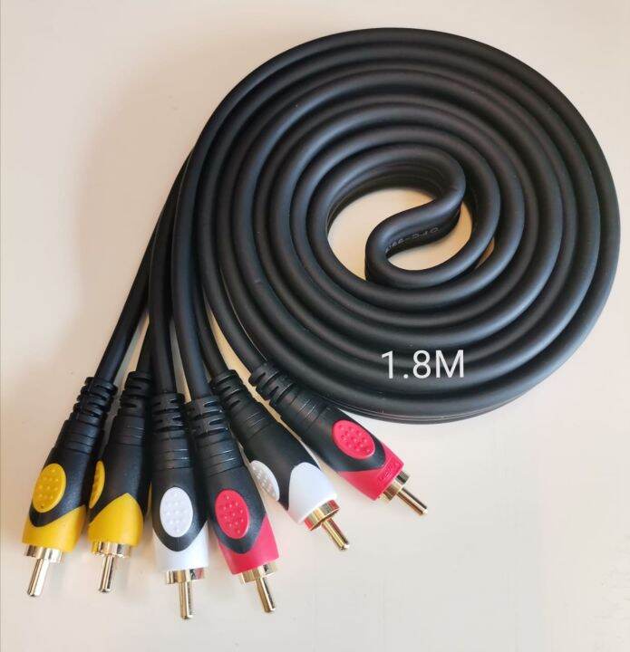 High Performance and Extra Thick 3 RCA to 3 RCA OFC Cable (1.8M/3M/5M ...