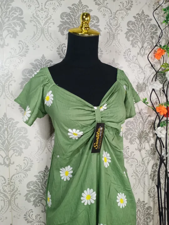 DASTER MODEL GISEL KERUT DADA VIRAL KEKINIAN MOTIF BUNGA DAISY// DRESS ...