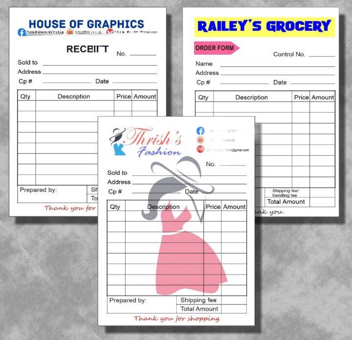 Personalized Receipt / Not Carbonized / Customized all types | Lazada PH