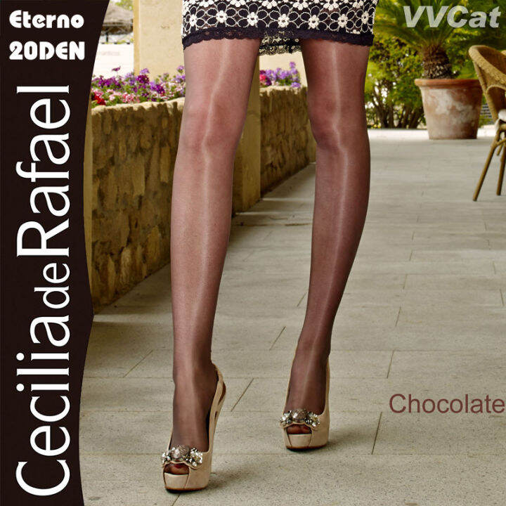 Spanish CDR Eterno 20D Smooth Satin Pearl Shiny Waist-Free Pantyhose ...