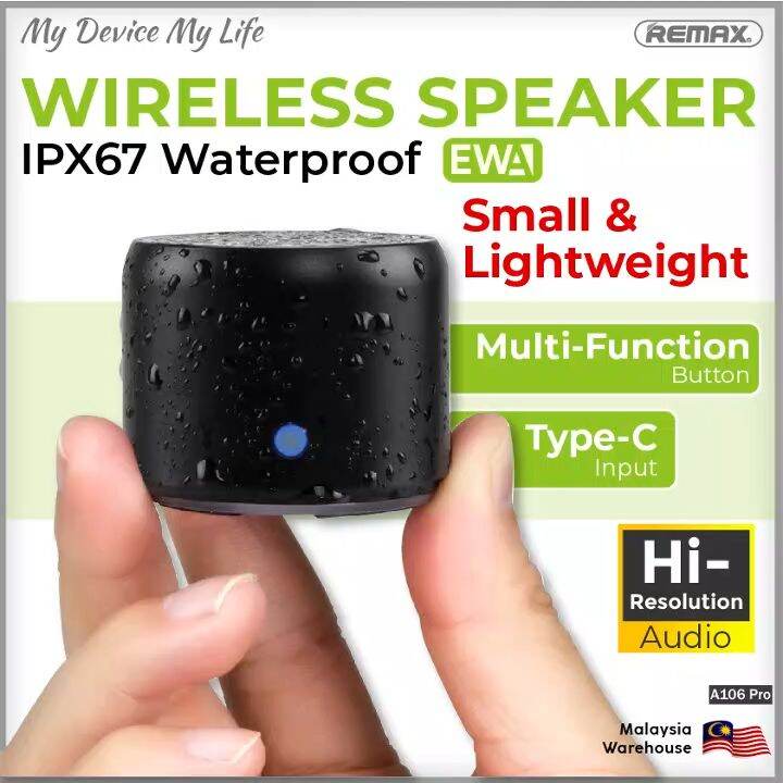 EWA A106 Pro Wireless Speaker Waterproof IP67 Small & Lightweight Multi ...
