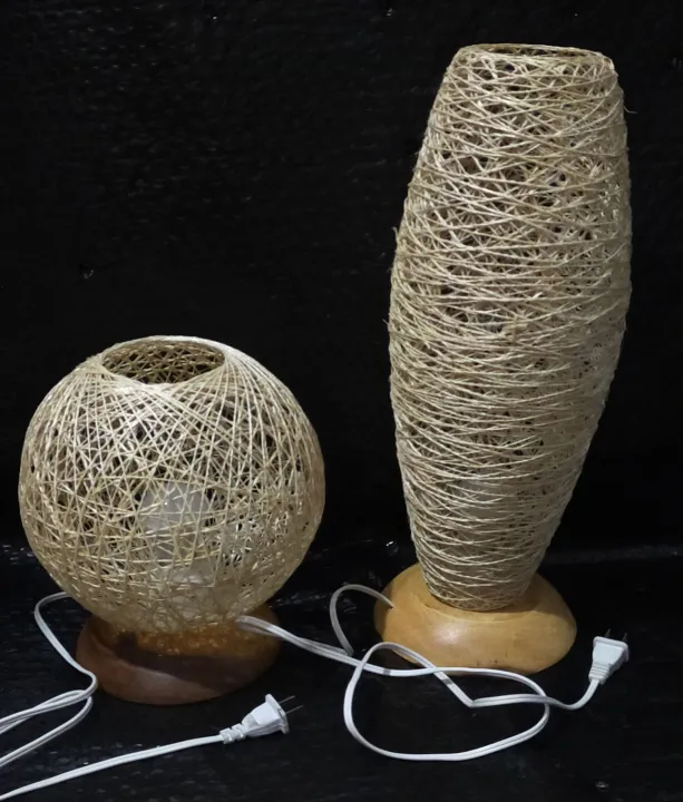 Hand Made Abaca Fiber Table Lamp | Lazada PH