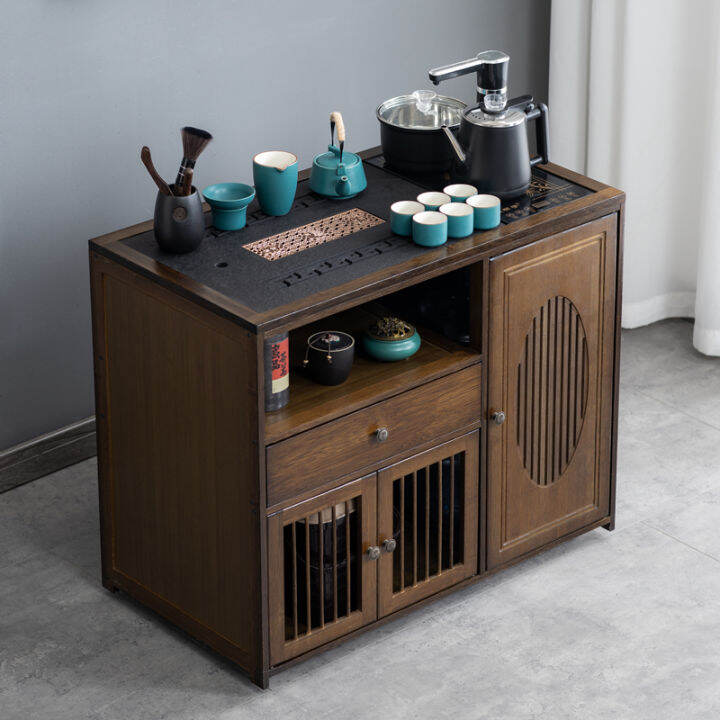 Mobile Small Tea Table Tea Table Tea Cart Household Tea Cabinet Solid ...