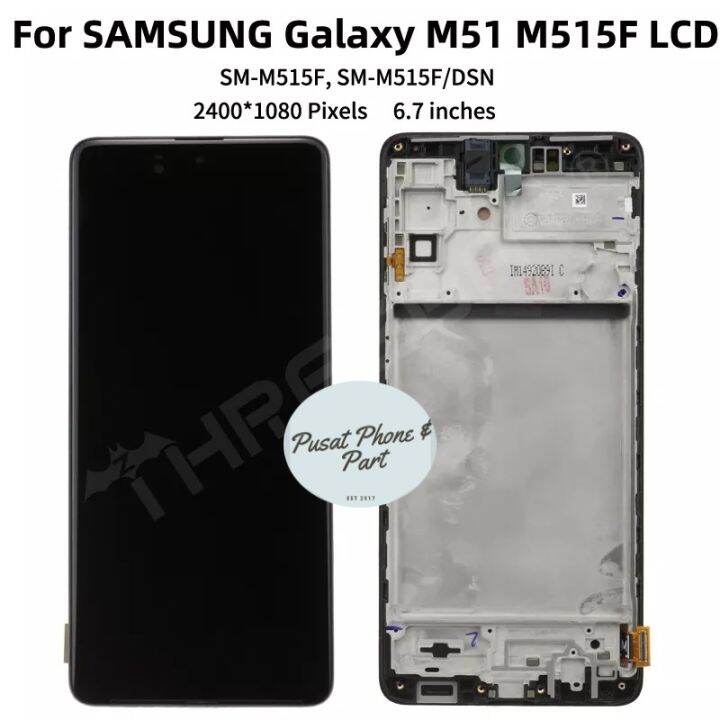 LCD SAMSUNG M51 M515 M515F ORI FULLSET FRAME TOUCHSCREEN SUPER AMOLED ...
