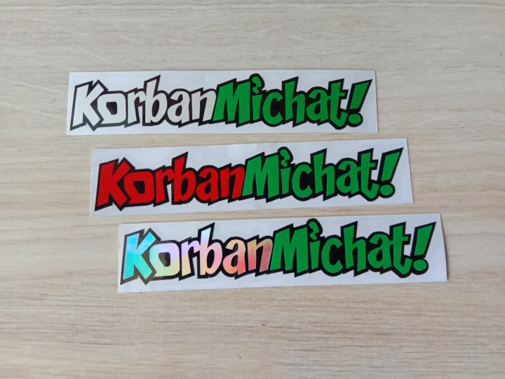 Stiker korban michat cutting sticker acesoris variasi motor mobil helm ...