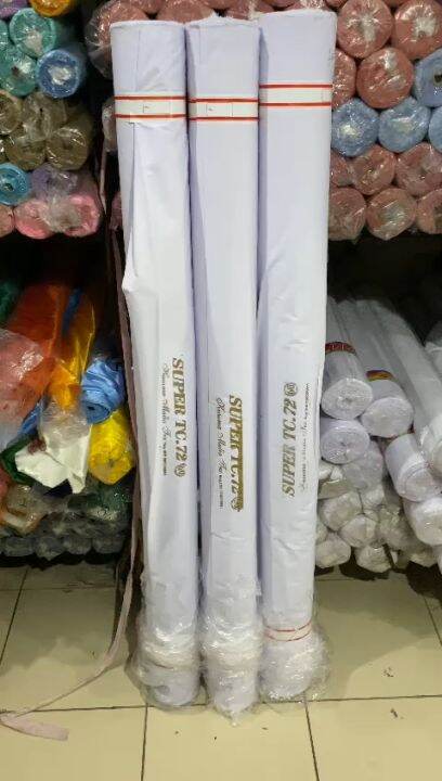 ( per 1 roll ) bahan kain katun putih tebal polos SUPER TC 72 gulung ...