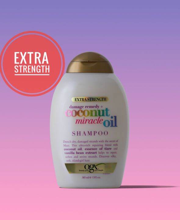🇺🇸 OGX Extra Strength Shampoo Damage Remedy + Coconut Miracle Oil, 385 ...