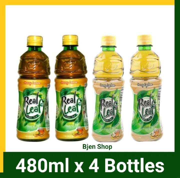 REAL LEAF | SET OF 4 | HONEY LEMON | HONEY LYCHEE | 480ML | GREEN TEA | | Lazada PH
