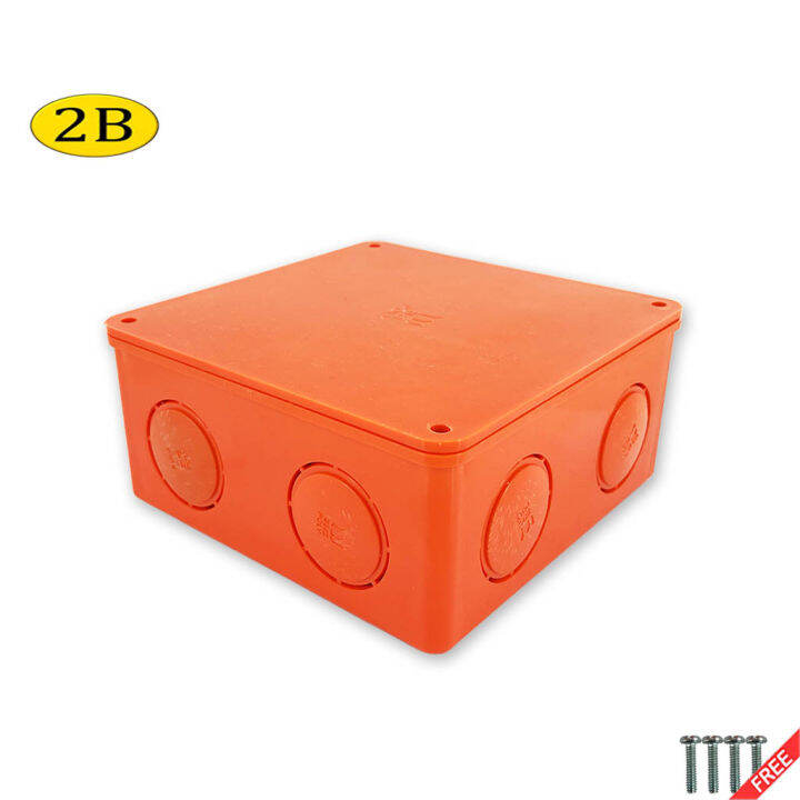 PVC Orange Poly Electrical Utility Box Square Junction Box With Cover 124x124mm Full Box Durable ...