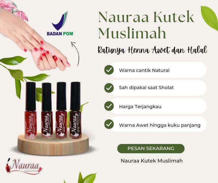 kutek hena halal by Nauraa wudhu friendly | Lazada Indonesia