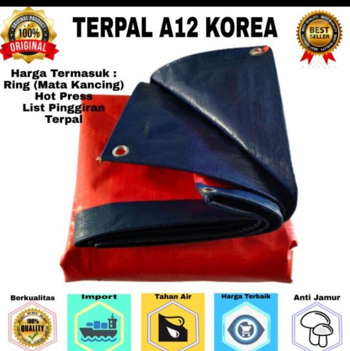 terpal plastik tipe A12 ukuran 4x4 bahan Korea berkualitas tebal dan ...