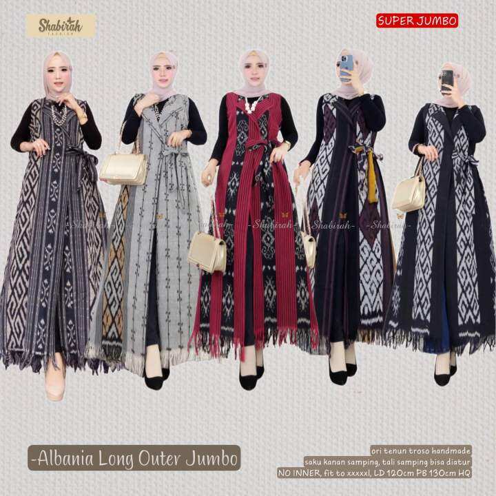 ALBANIA LONG OUTER SUPER JUMBO LD 120cm - CARDIGAN TENUN TROSO MODEL ...
