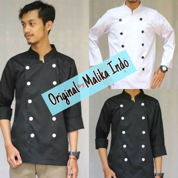 Baju Chef Classic Pria Lengan Panjang Baju Koki Chef Jacket untuk Hotel ...
