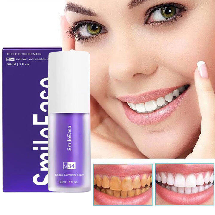 Smile Ease Toothpaste V34 Colour Correct Whitening Teeth Purple ...