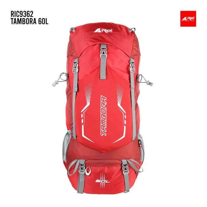 TAS GUNUNG / TAS CARRIER REI TAMBORA 60 LITER + BACKSISTEM JARING AREI ...