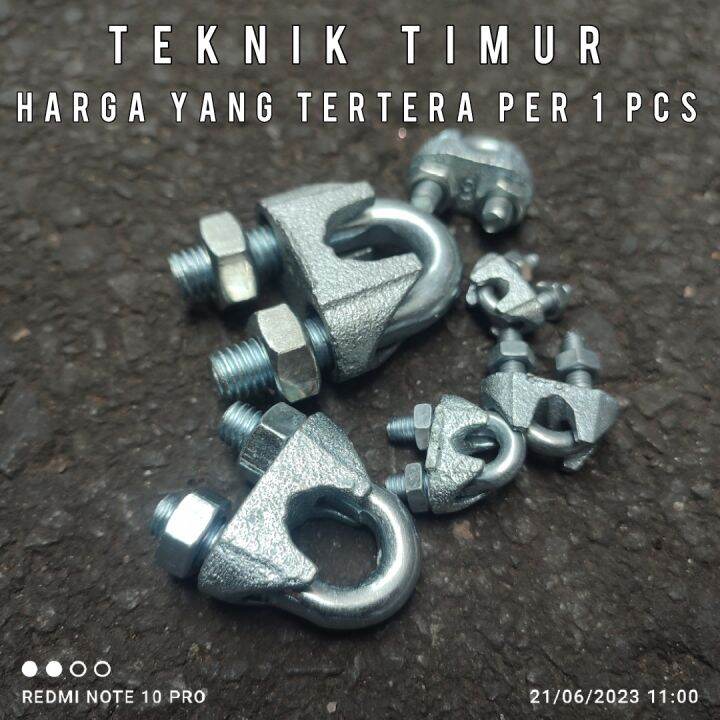 klem/ penjepit sling 3 5 6 8 10 12 mm 16 mm kuku macan galvanis | Lazada Indonesia