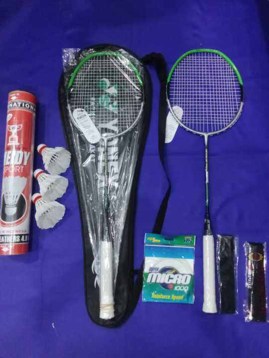 Raket bulu tangkis lengkap, Raket Yonex, badminton paket hemat lengkap ...