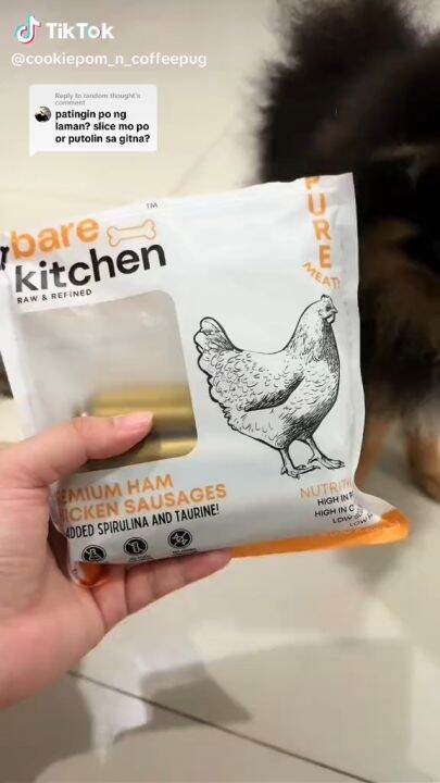 Bare Kitchen Premium Pet Ham Sausage With Added Taurine and Spirulina For Dogs and Cats [Per ...