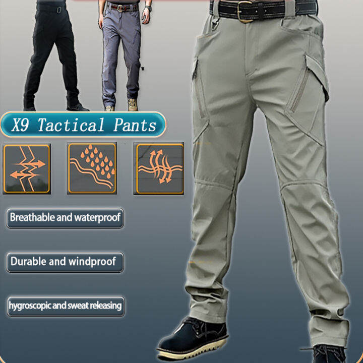 HLA Waterproof multi-pocket X7 tactical pants stretchable quick-drying ...
