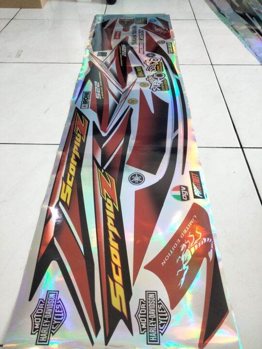 stiker striping scorpio z 2005 warna merah | Lazada Indonesia