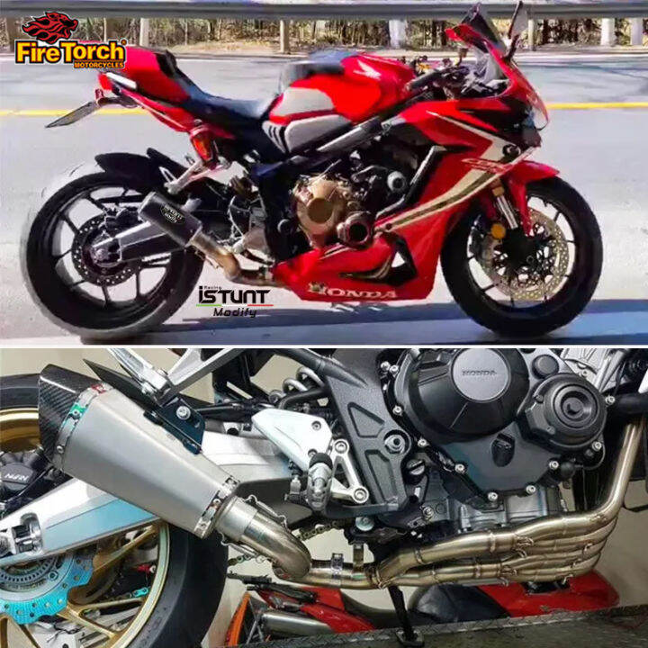 Full Systems Motorcycle Exhaust Muffler Front Mid Pipe 50.8mm Modified ...