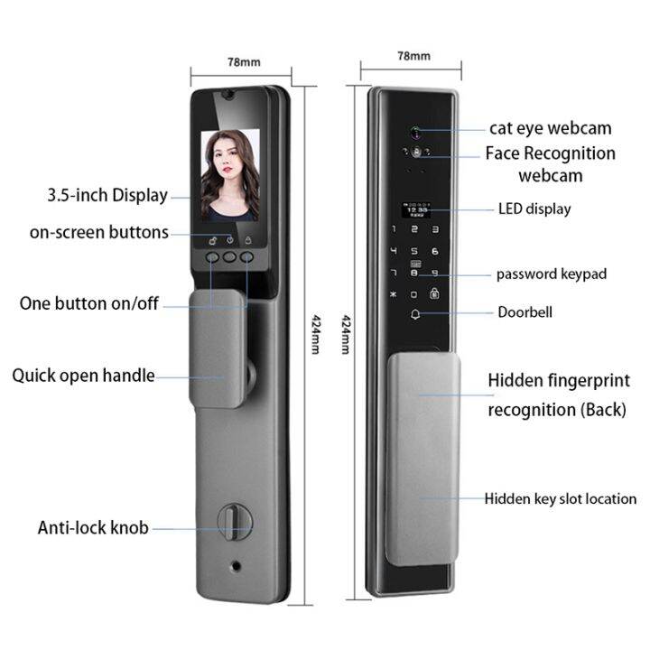 Fully automatic Smart Door Lock 3D Face Unlock Fingerprint Lock Remote ...