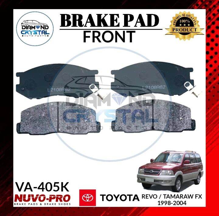 BRAKE PAD TOYOTA REVO / TAMARAW FX 1998-2004 FRONT SET PART NO: VA-405K ...