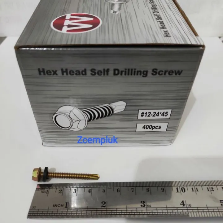 Sekrup Skrup Drilling Hex Head Self Drilling Screw 12x45 400Pcs ...