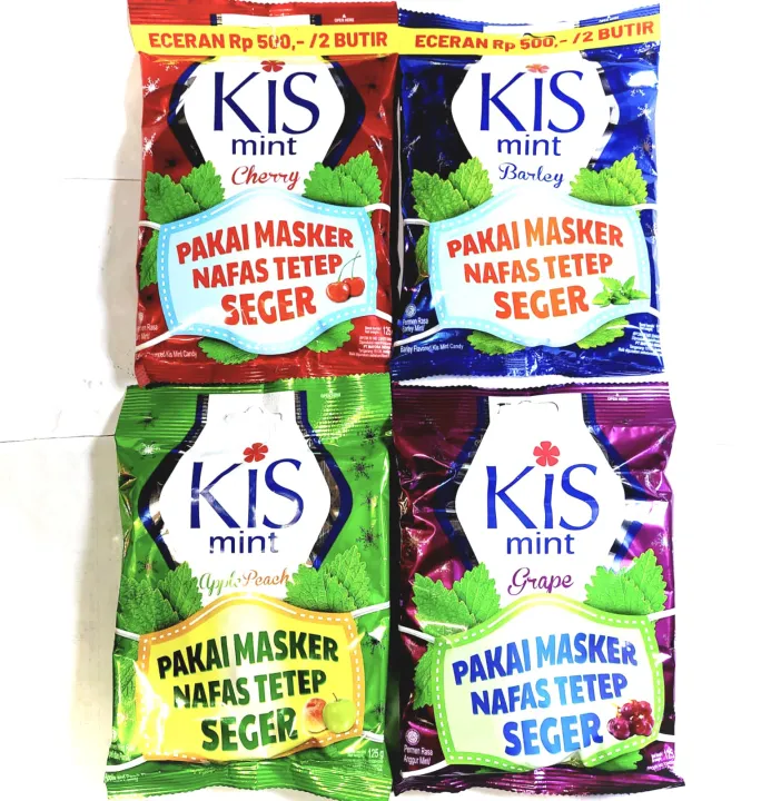 Permen Kiss Ada 4 Varian Rasa: Cherry, Barley, Apple, Grape ( 1 zak 50 ...
