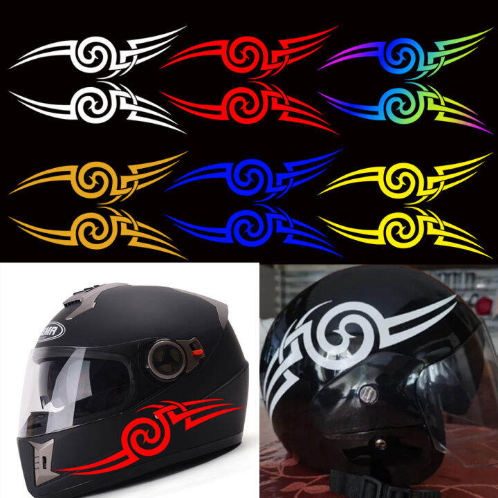 2PCS Motorcycle Helmet Reflective Sticker Personalized Motorcycle Vinyl ...