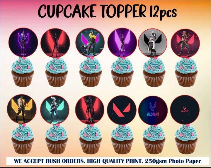 VALORANT CUPCAKE TOPPER with Sticks | R054 | Lazada PH