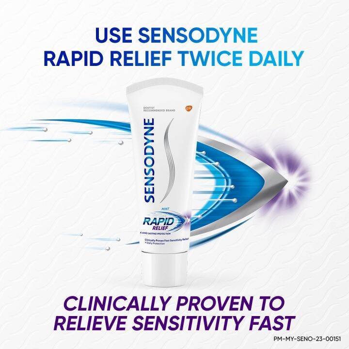 SENSODYNE Toothpaste Rapid Relief, Fast Sensitivity Relief and Lasting ...