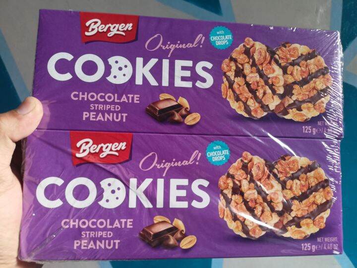 Bergen Original Cookies with Chocolate Striped Peanut 2 boxes | Lazada PH