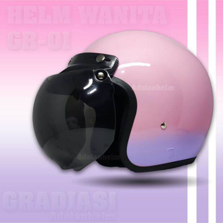 HELM BOGO WANITA GRADASI DUA WARNA SNI ORIGINAL | Lazada Indonesia