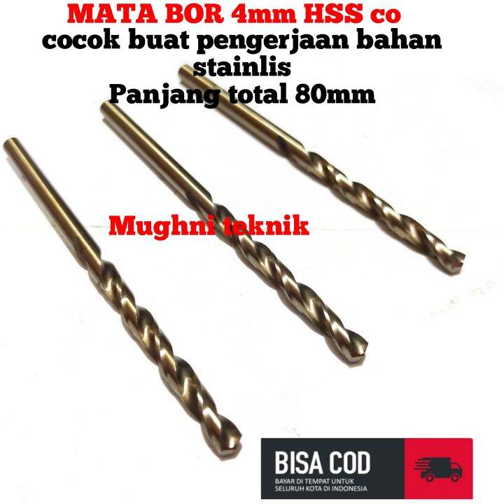 4mm hssCo mata bor besi dan stainlis BUKAN nachi powerline guehring ...
