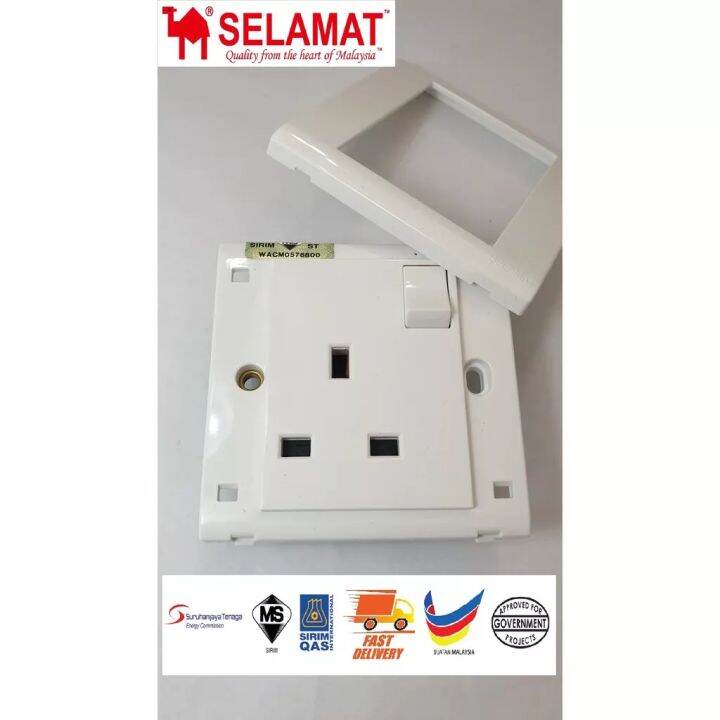 SELAMAT 13A/MQ13A Switch Socket Outlet/13a Socket/Power Plugs/SUIS ...