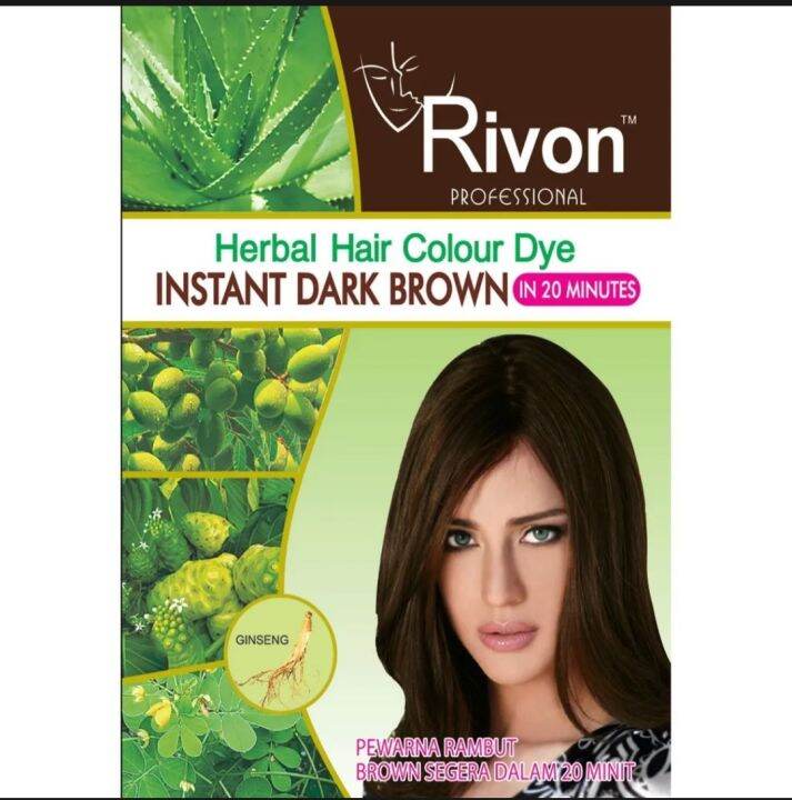 Rivon Herbal Hair Darkening Shampoo DARK BROWN 🤎 28ml × 2 sachets in a ...