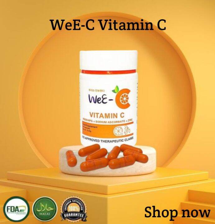 WeE C Vitamin C with Zinc, Rosehips and Sodium Ascorbate ; 30 capsules ...