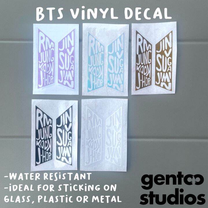 BTS Logo with Names - Vinyl Decal Sticker - water resistant, high ...