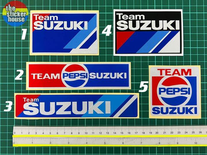 TEAM SUZUKI / TEAM PEPSI SUZUKI STICKER CUTTING OVERLAPPING REFLECTIVE ...