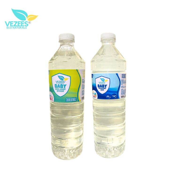 Vezees Duo Bundle 1L Baby Liquid Laundry Detergent,1L Baby Dishwashing ...