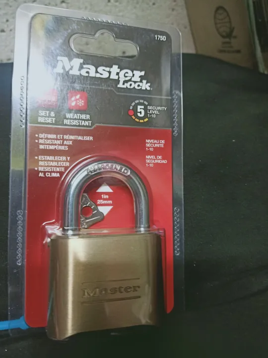 MASTER LOCK HEAVY DUTY BRASS RECTANGULAR BODY COMBINATION PADLOCK; 4 ...