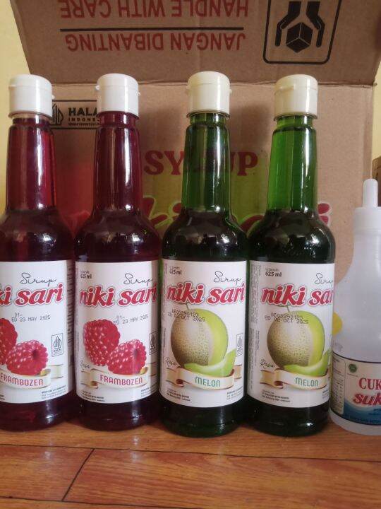 4 sirup nikisari rasa melon dan frambozen 100% original | Lazada Indonesia